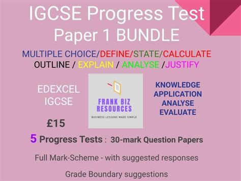 Paper 1 Igcse Progress Test Bundle Teaching Resources