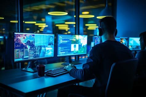 Premium Photo Team Of Developers Coding Together On Multiple Computer