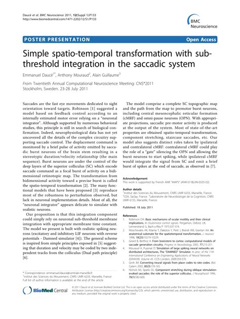 pdf simple spatio temporal transformation with sub threshold