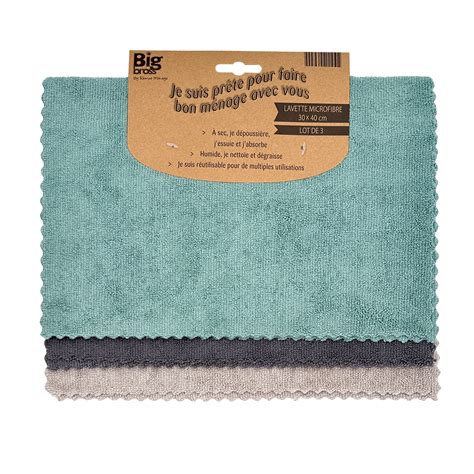 Lot De 3 Microfibres Multiusage Polyester Big Bross Leroy Merlin