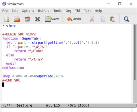 syntax highlighting org babel for vimscript or most similar language