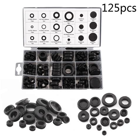 125x Assorted Size Rubber Blanking Grommets Openclosed Blind Plug