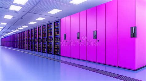 Modern Data Center Technology Revolution Close Up View Of Digital