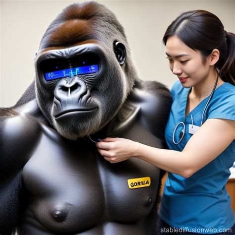Conducting Ecg Test With Gorilla Stable Diffusion Online