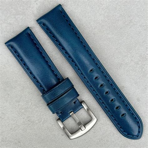 Handmade Blue Full Grain Leather Watch Straps Watch And Strap Watch