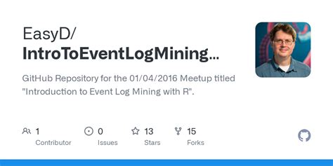 github easyd introtoeventlogminingmeetup github repository for the