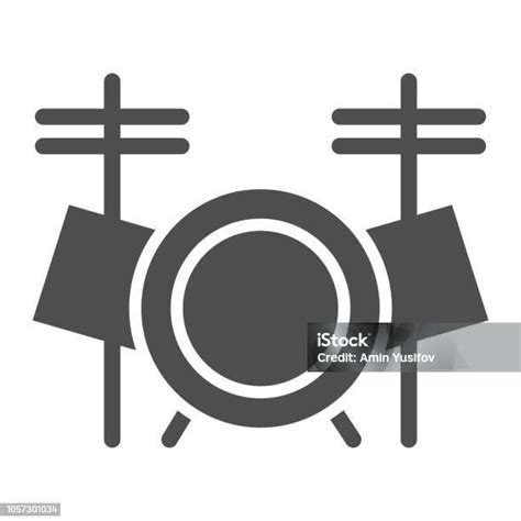 흰색 배경에 설정된 문자 모양 아이콘 음악 악기 드럼 키트 서명 벡터 그래픽 솔리드 패턴을 드럼 10에 대한 스톡 벡터 아트 및 기타 이미지 Istock