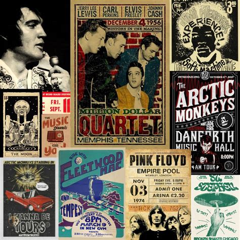 20 Vintage Concert Poster Retro Band Poster Classic Rock Posters