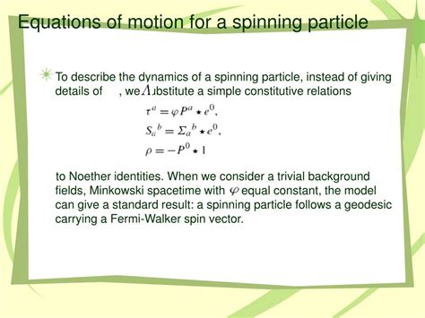PPT Spinning Particles In Scalar Tensor Gravity PowerPoint Presentation ID