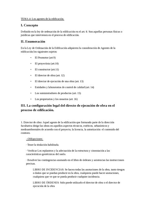 Tema 4 Los Agentes De La Edificacióni Co Apuntes De Ingeniería De Edificación Docsity