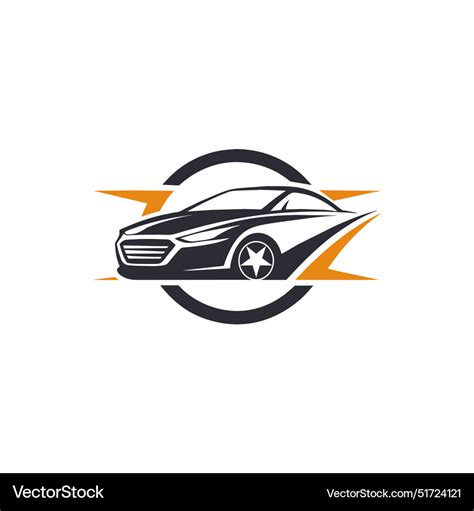 A Minimalist Car Logo Icon Royalty Free Vector Image