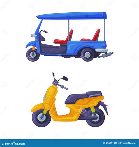 Auto Rickshaw And Motor Scooter As Thailand Symbol And Famous Urban