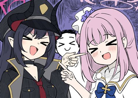 Sensei Doodle Sensei Mika And Chiaki Blue Archive Drawn By Hm Hmongt Danbooru