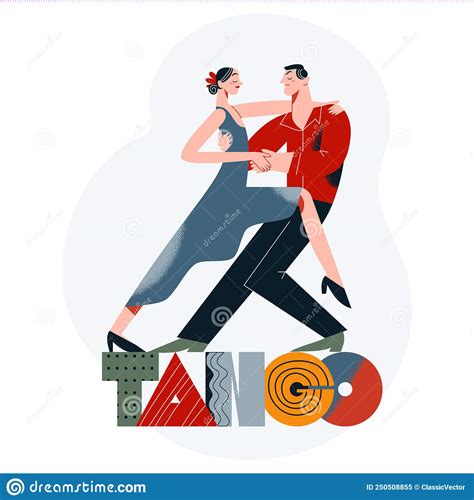 Tango Dance With People Dancers Pose Of Lady In Elegant Dress And