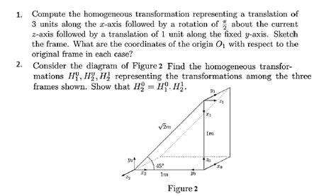 Solved Compute The Homogeneous Transformation Representing A