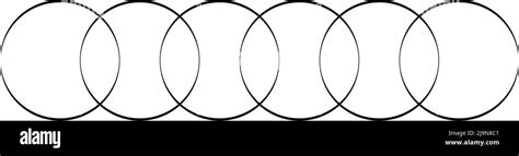 Intersecting Overlapping Circles Rings Stock Vector Illustration Clip Art Graphics Stock