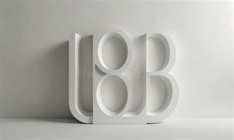 3d The Letters Ubb Stands Against White Background With The B Slightly