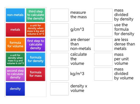 31 Density Calculating Density Match Up