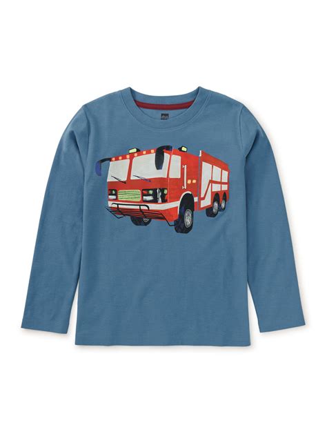 Boy And Firetruck Graphic Tee And Graphic Tee And Tea Collection