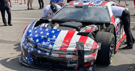 Daniel Suárez Joey Logano out early after Pocono crash NASCAR
