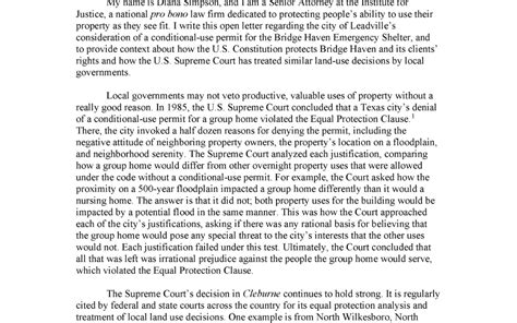 An Open Letter Regarding The Bridge Haven Emergency Shelter Conditional