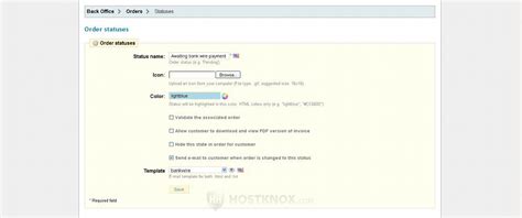 Hostknox Prestashop 14 Order Statuses Tutorial