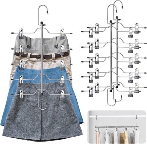 Ruimtebesparende Kleerhangers Met 2 Haken En Verstelbare Clips Voor