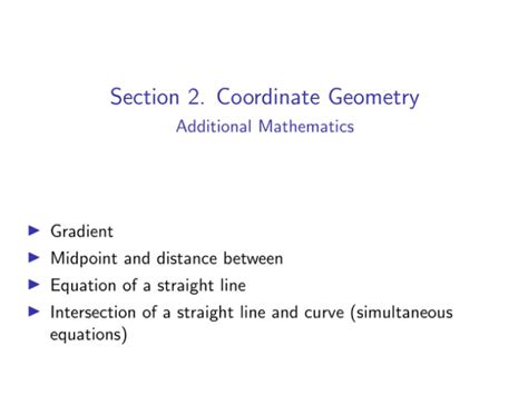 Wjec L2 Additional Maths — Section 2 Coordinate Geometry Teaching Resources