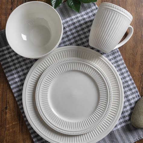 White Porcelain Tableware Set With Plates And Bowls White Ceramic