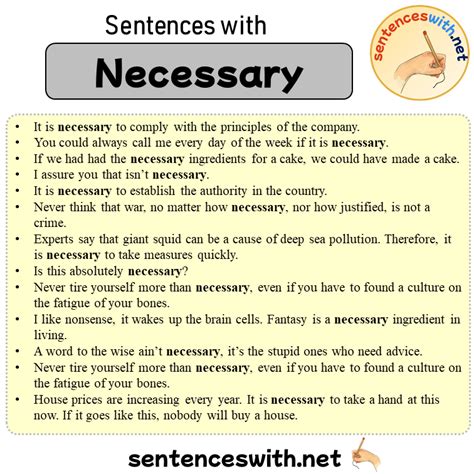 Sentences With Necessary 13 Sentences About Necessary In English