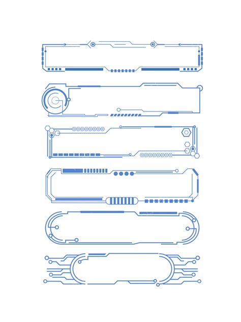 title box vector design images blue tech line border title box text