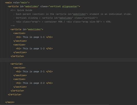 Can I Both Slide Horizontally And Slide Vertically In One Project · Issue 198 · Webslides