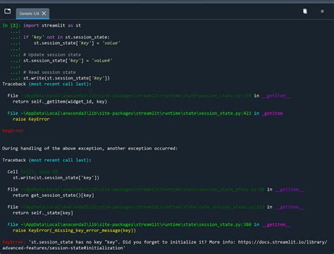 AttributeError St Session State Has No Attribute Key Did You Forget