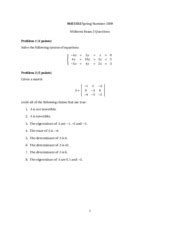 Calculus Midterm Questions MAT Spring Summer Midterm Exam Questions Problem