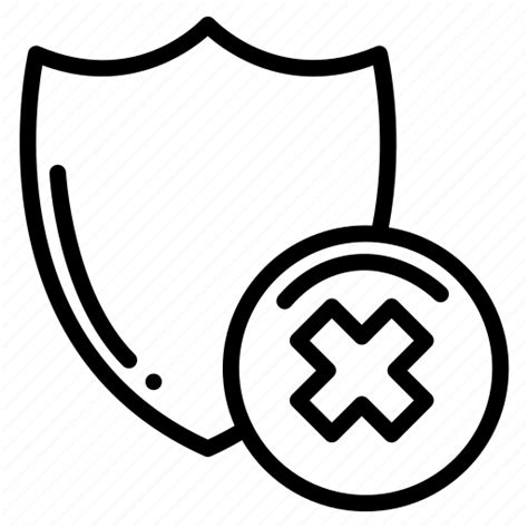 Shield Cancel Protection Secure Safety Remove Icon Download On Iconfinder