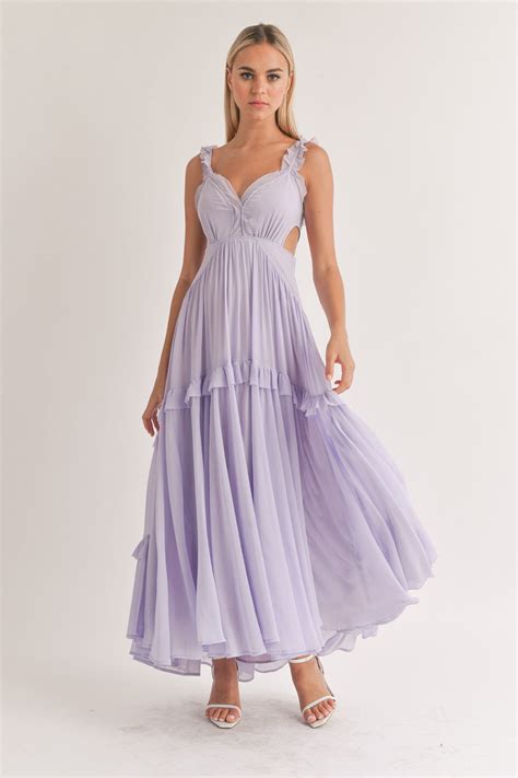 Lavender Cutout Maxi Dress Blue Crystal Boutique Lavender Maxi