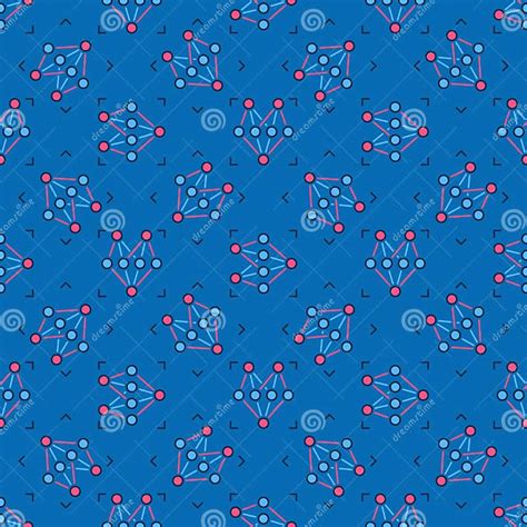 Ai Neural Network Technology Vector Colored Seamless Pattern Stock