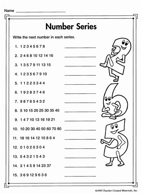 Identifying Number Patterns Worksheet
