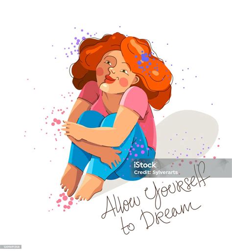 흰색에 고립 된 땅에 맨발로 앉아 귀여운 사랑스러운 행복한 여자는 삶의 개념의 모든 순간을 즐길 수 자신을 꿈 휴식과 진정 용이성과 게으름을 허용합니다 귀여운에 대한 스톡