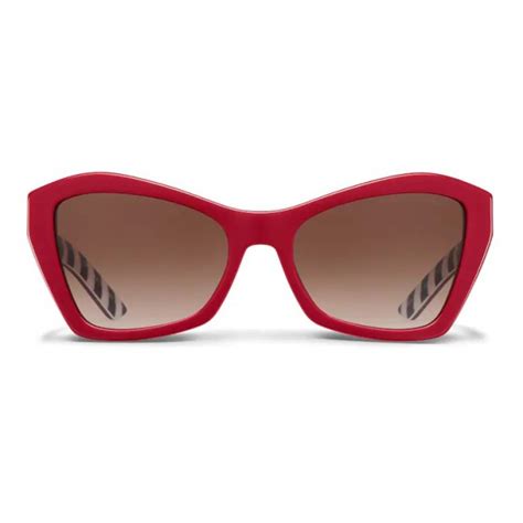Prada Cat Eye Sunglasses Ruby Red Sandy Beige Prada Collection Sunglasses Prada