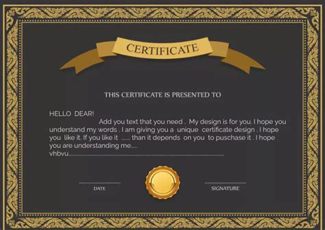 Certificate Template Postermywall