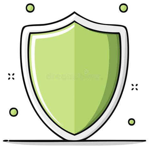 Modern Green Shield Icon Representing Robust Digital Security And Data Protection Stock
