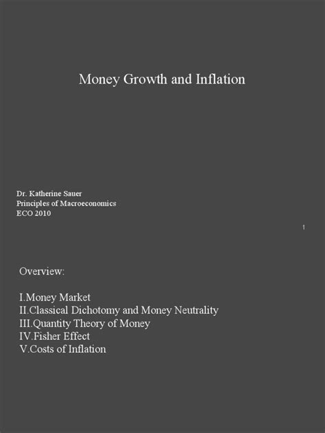 Macro Lecture Ch12 Money Growth And Inflation Pdf Money Supply Inflation