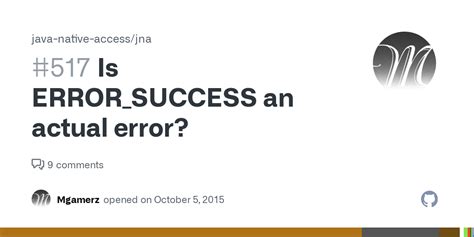 Is Errorsuccess An Actual Error · Issue 517 · Java Native Accessjna