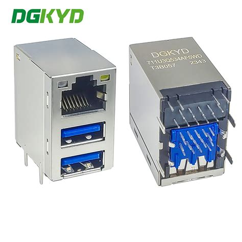 Rj45 Connector With Usb3 0 Socket Integrated Gigabit Network Interface