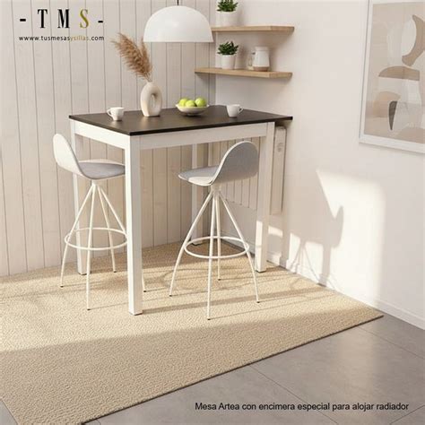 Mesa Alta De Cocina O Comedor De Estilo Nórdico A Medida Y Patas Madera