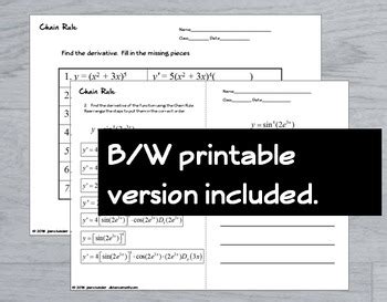 Calculus Derivatives Chain Rule With GOOGLE Slides Distance Learning