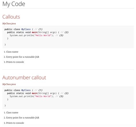 Auto Numbered Callouts In Asciidoctor Java Code Geeks
