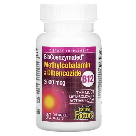 Natural Factors Biocoenzymated B12 Methylcobalamin And Dibencozide