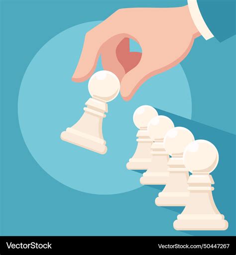 Hand Moving Pawn Chess Piece Icon Royalty Free Vector Image